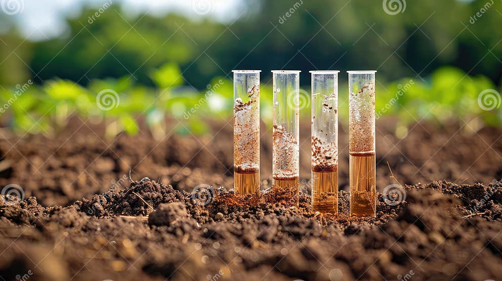 Test Tubes with Soil Samples in Nature. Selective Focus Stock Image ...