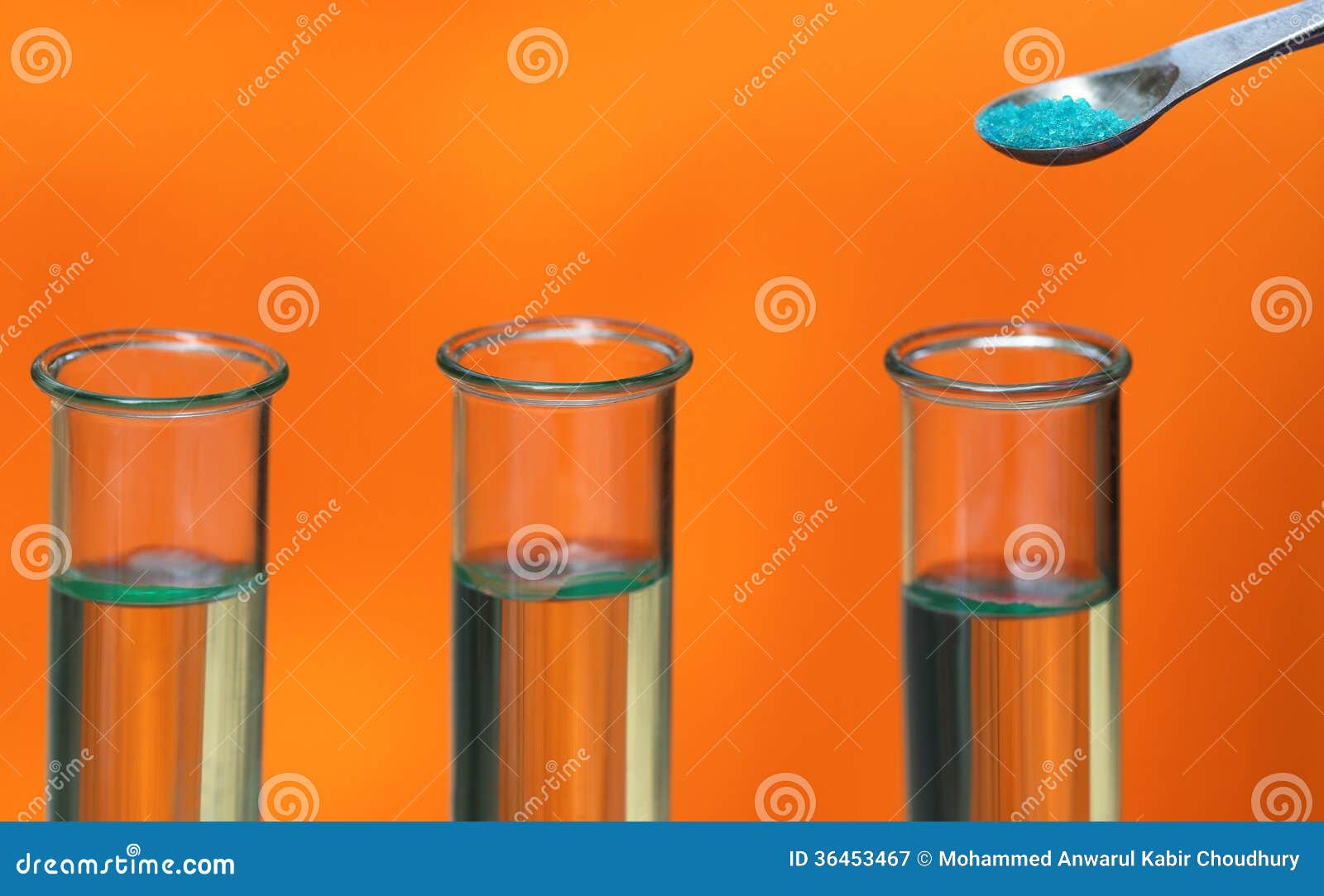 Test Tubes with Spatula Containing Chemical Stock Image - Image of ...