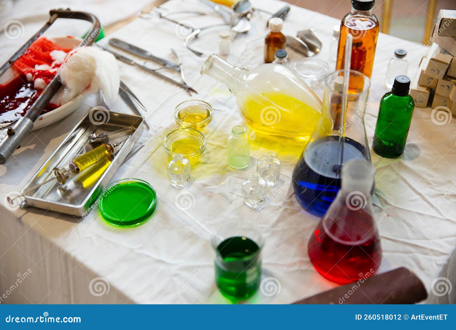 Test Tubes on a Table in Laboratory Stock Photo - Image of technology ...