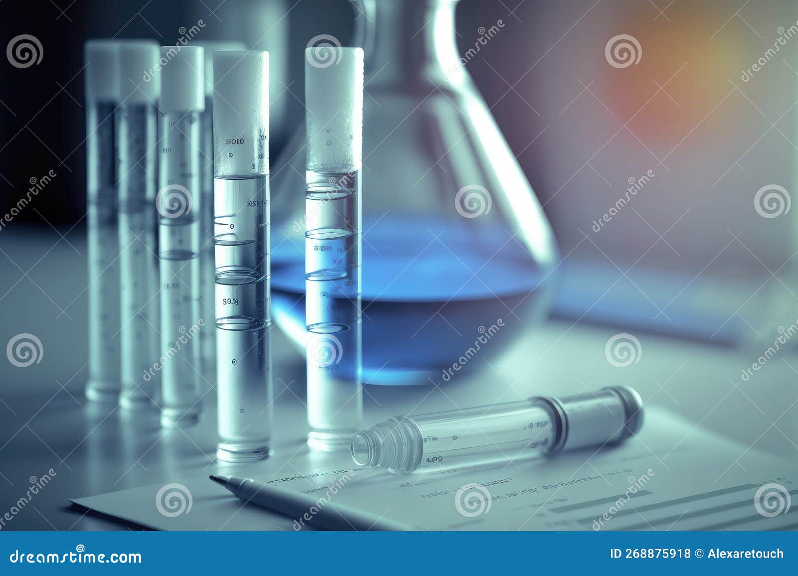 Test Tubes are on a Table in the Laboratory Stock Photo - Image of ...