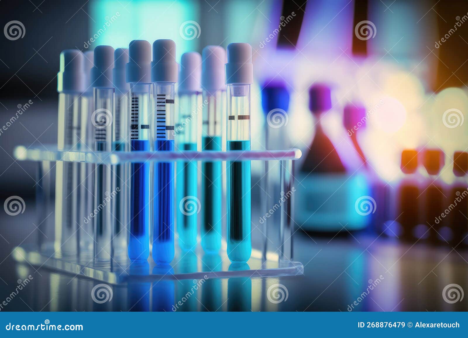 Test Tubes are on a Table in the Laboratory Stock Illustration ...