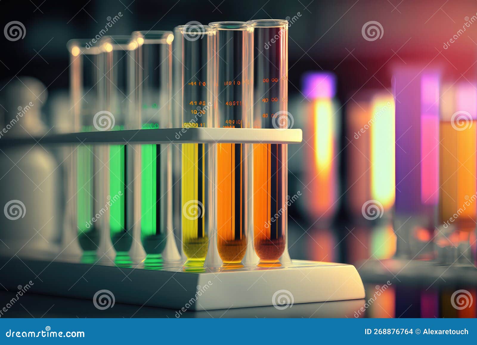 Test Tubes are on a Table in the Laboratory Stock Illustration ...