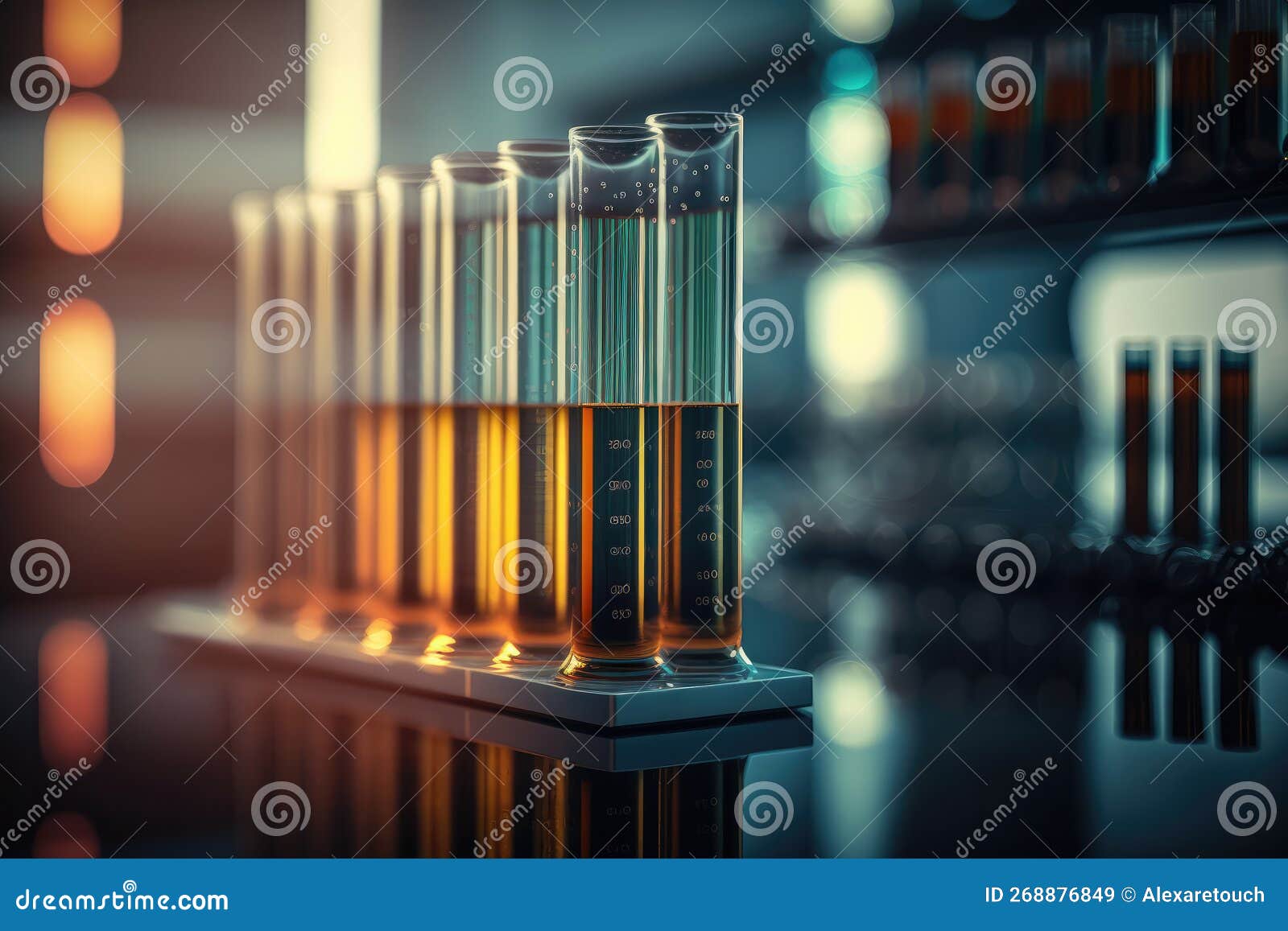 Test Tubes are on a Table in the Laboratory Stock Illustration ...