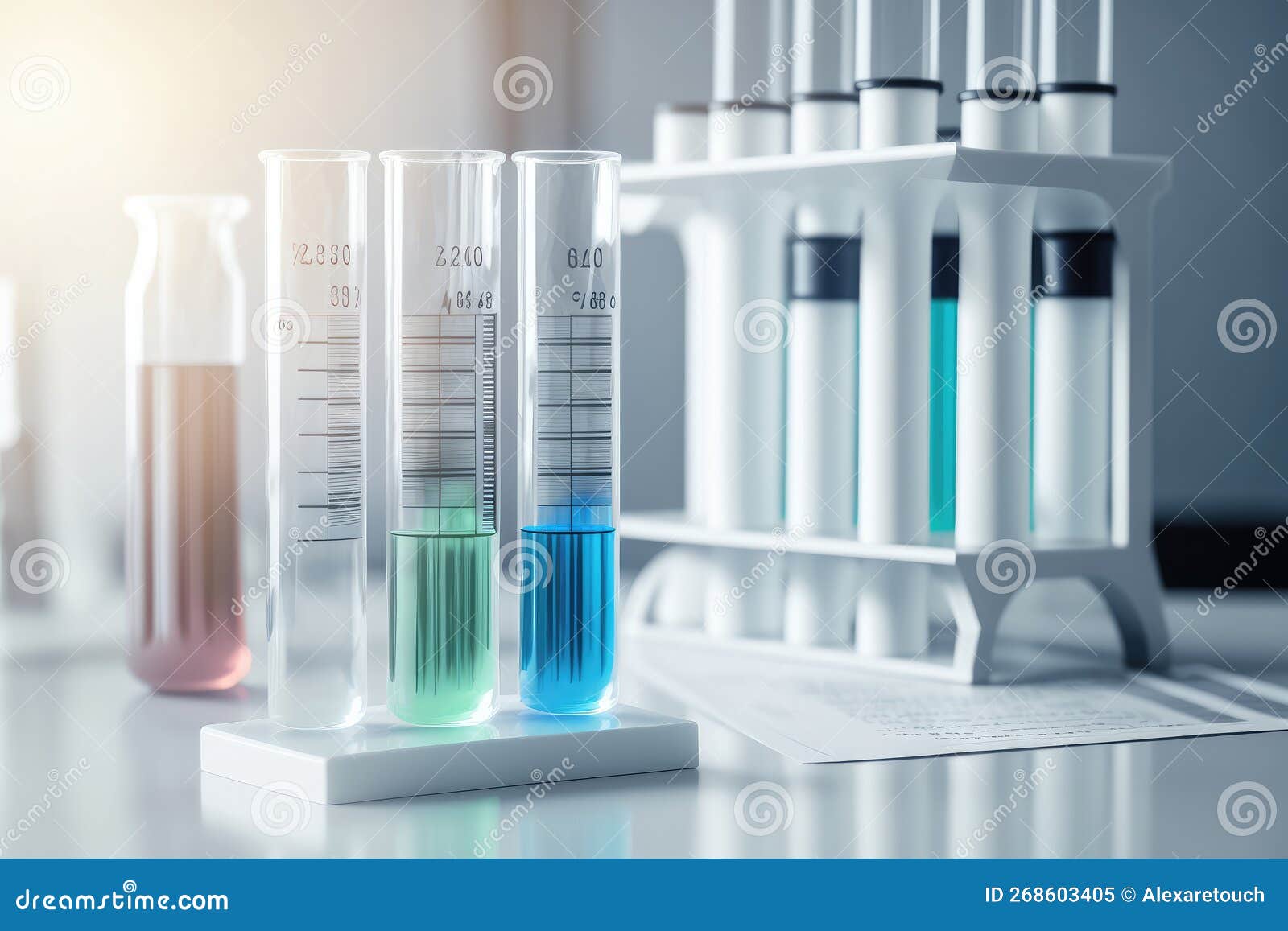 Test Tubes are on a Table in the Laboratory Stock Image - Image of ...