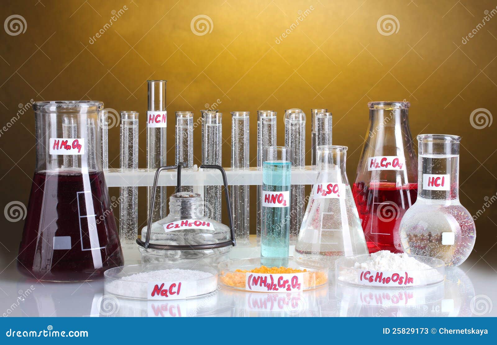 Test-tubes with Various Acids and Chemicals Stock Image - Image of ...