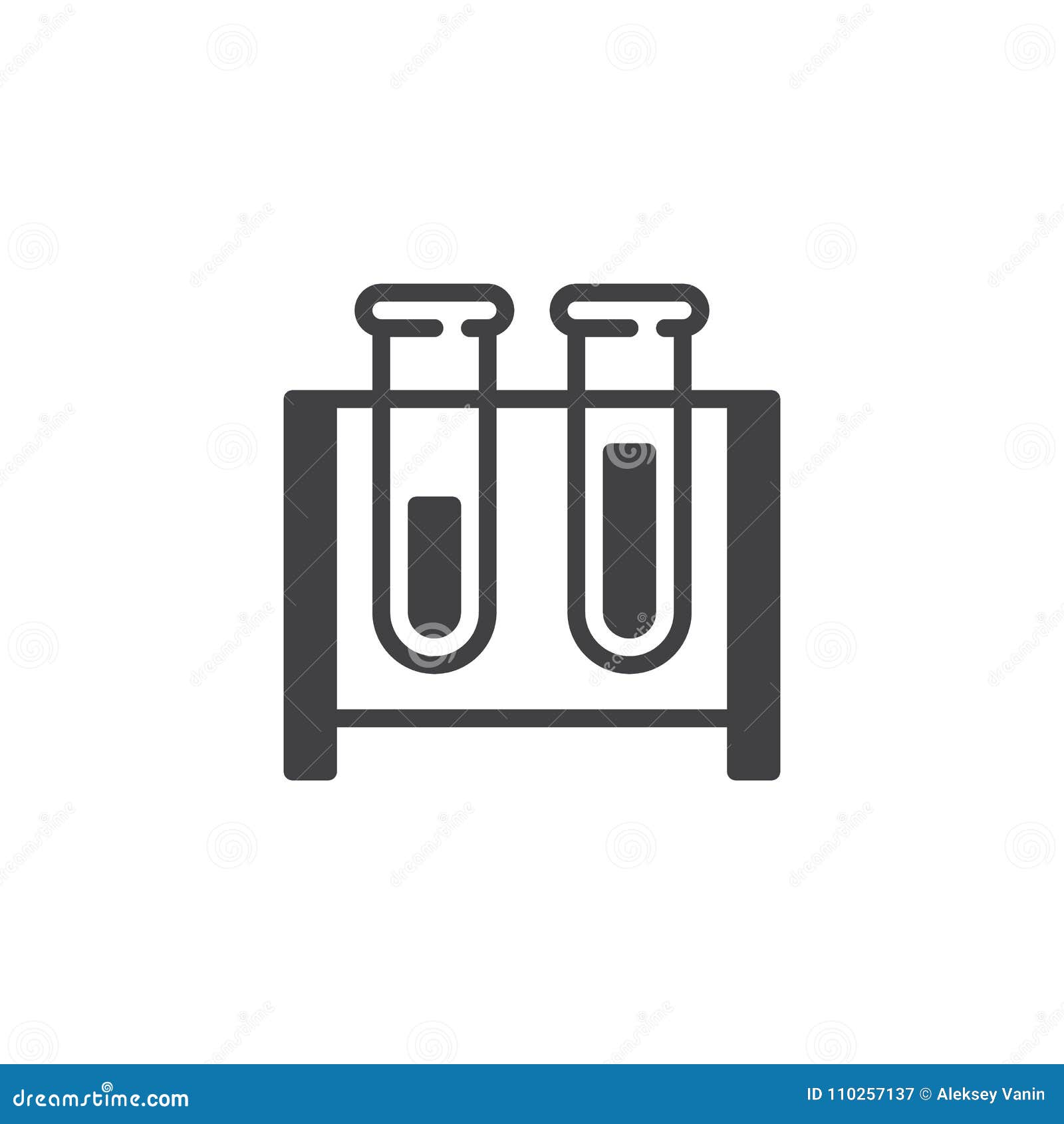 Test tubes vector icon stock vector. Illustration of solid - 110257137