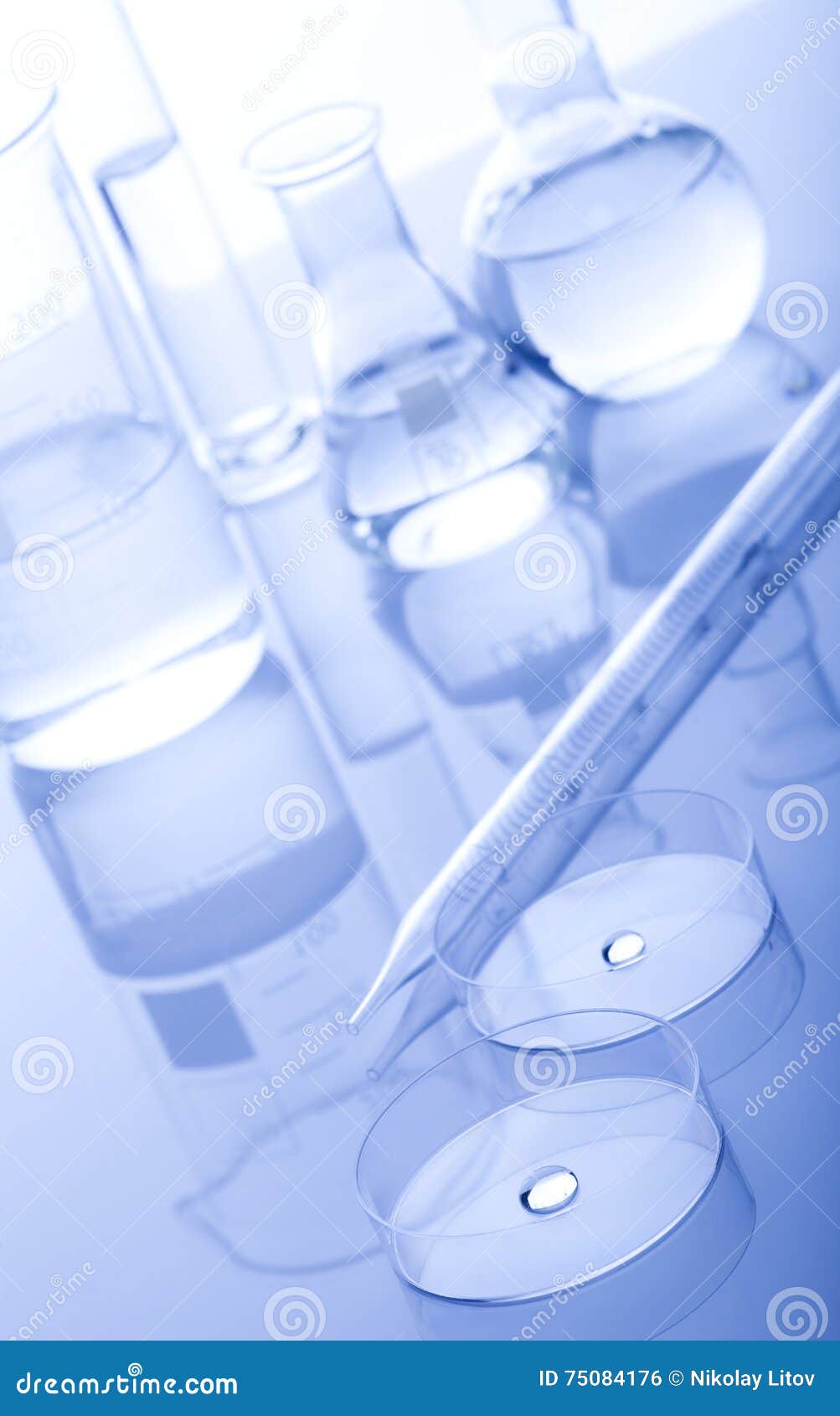 Test-tubes on a White and Blue Background. Stock Photo - Image of fluid ...