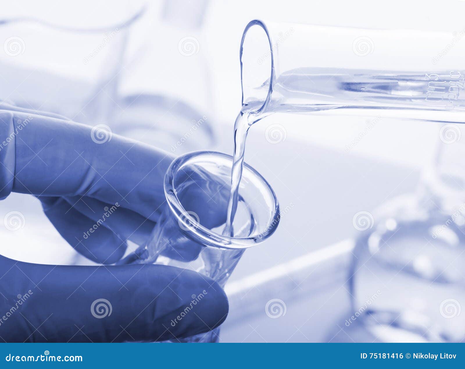Test-tubes on a White and Blue Background. Stock Photo - Image of ...