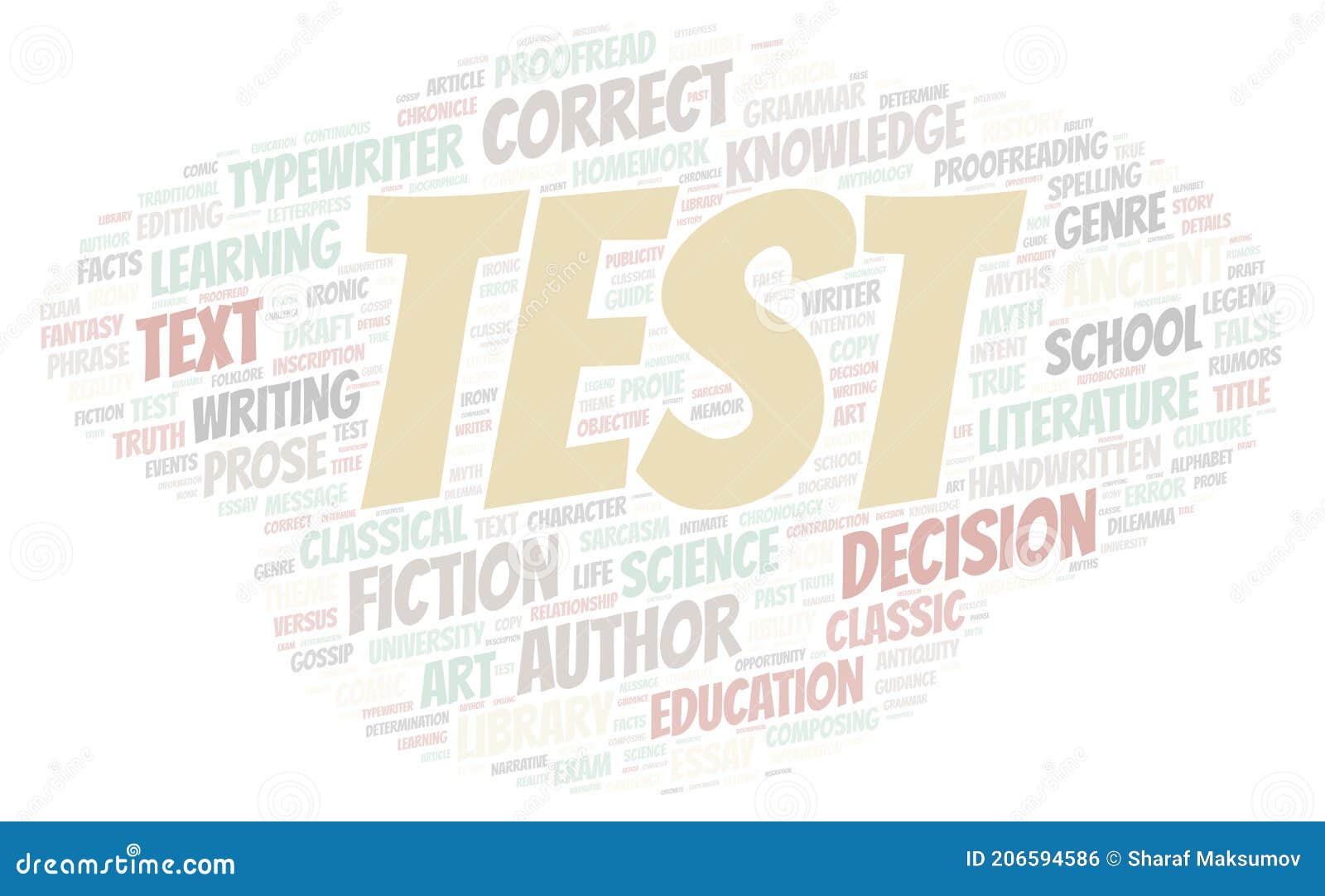 Test Typography Word Cloud Create with the Text only Stock Illustration ...