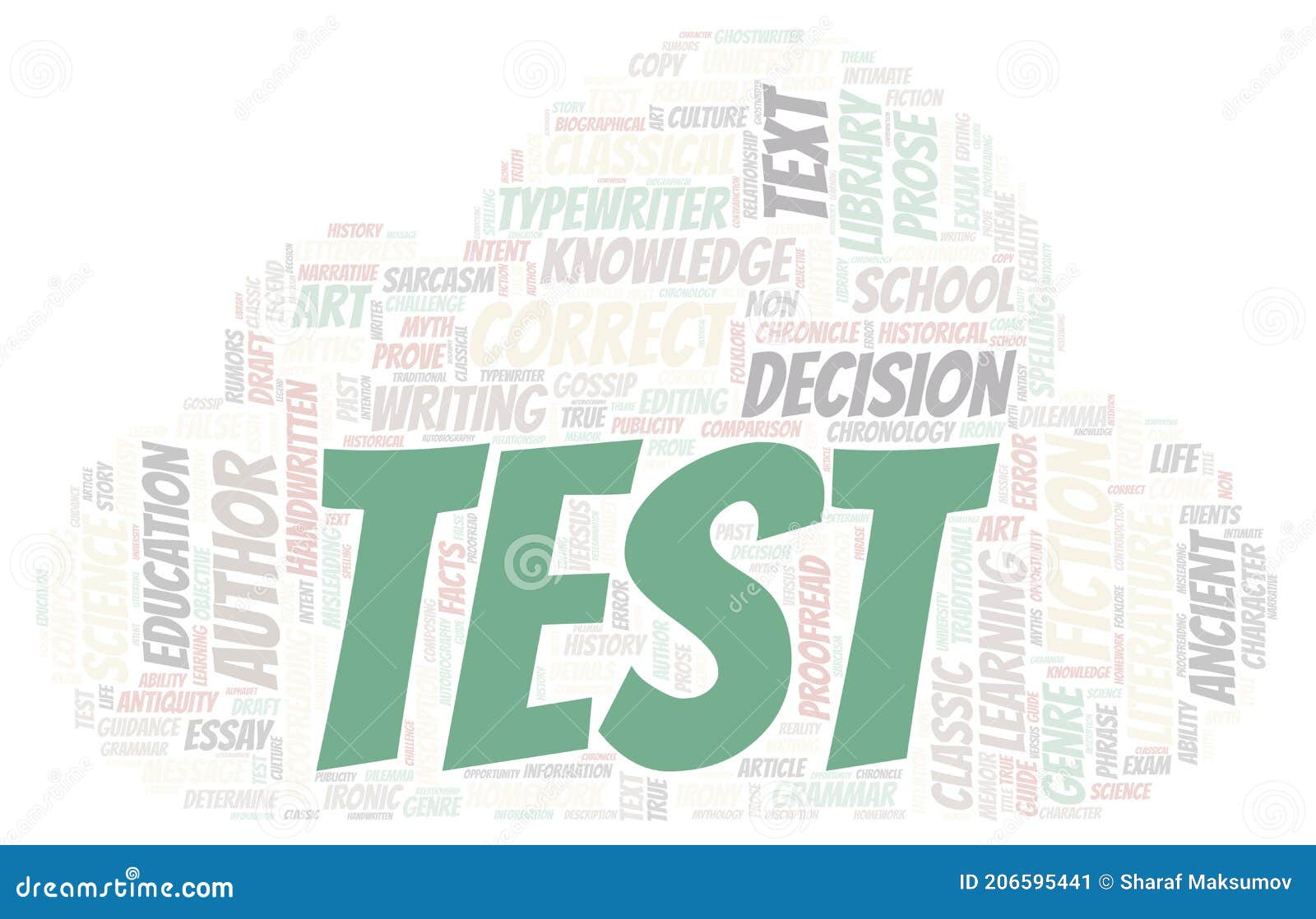 Test Typography Word Cloud Create with the Text only Stock Illustration ...