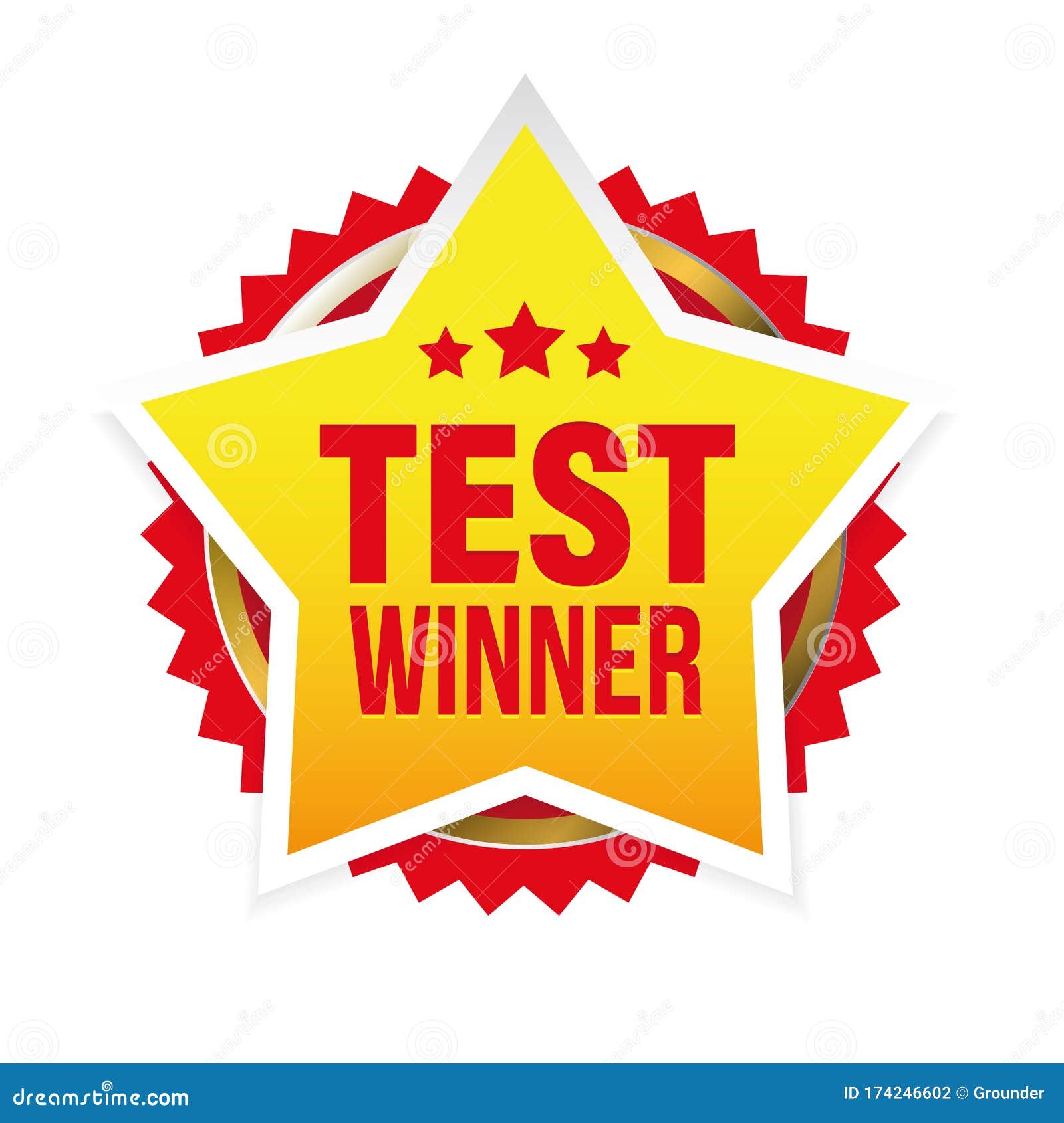 Test Winner Award Badge Star Stock Vector - Illustration of promotion ...