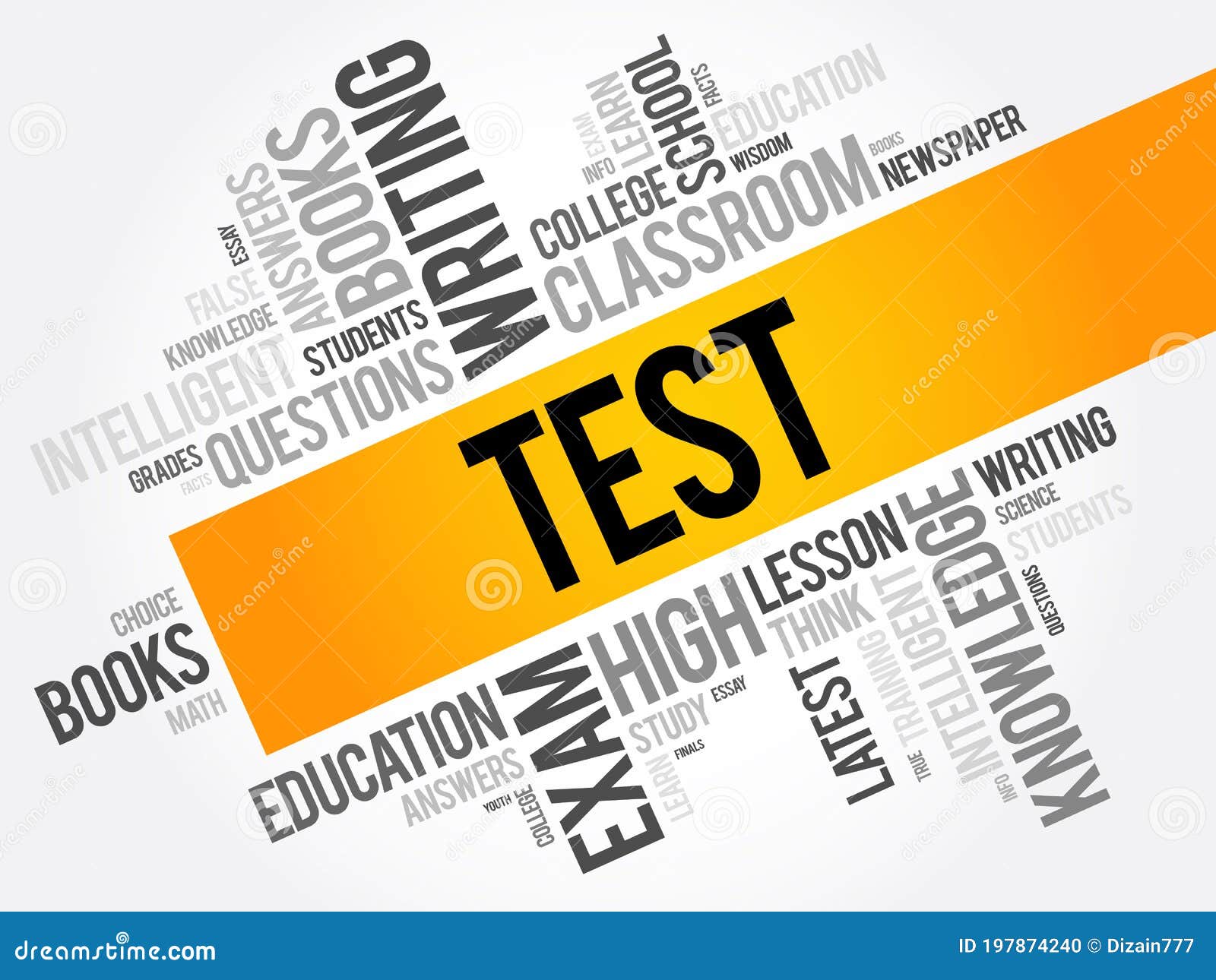 Test Word For Education With Icons Flat Design. Royalty-Free Stock ...