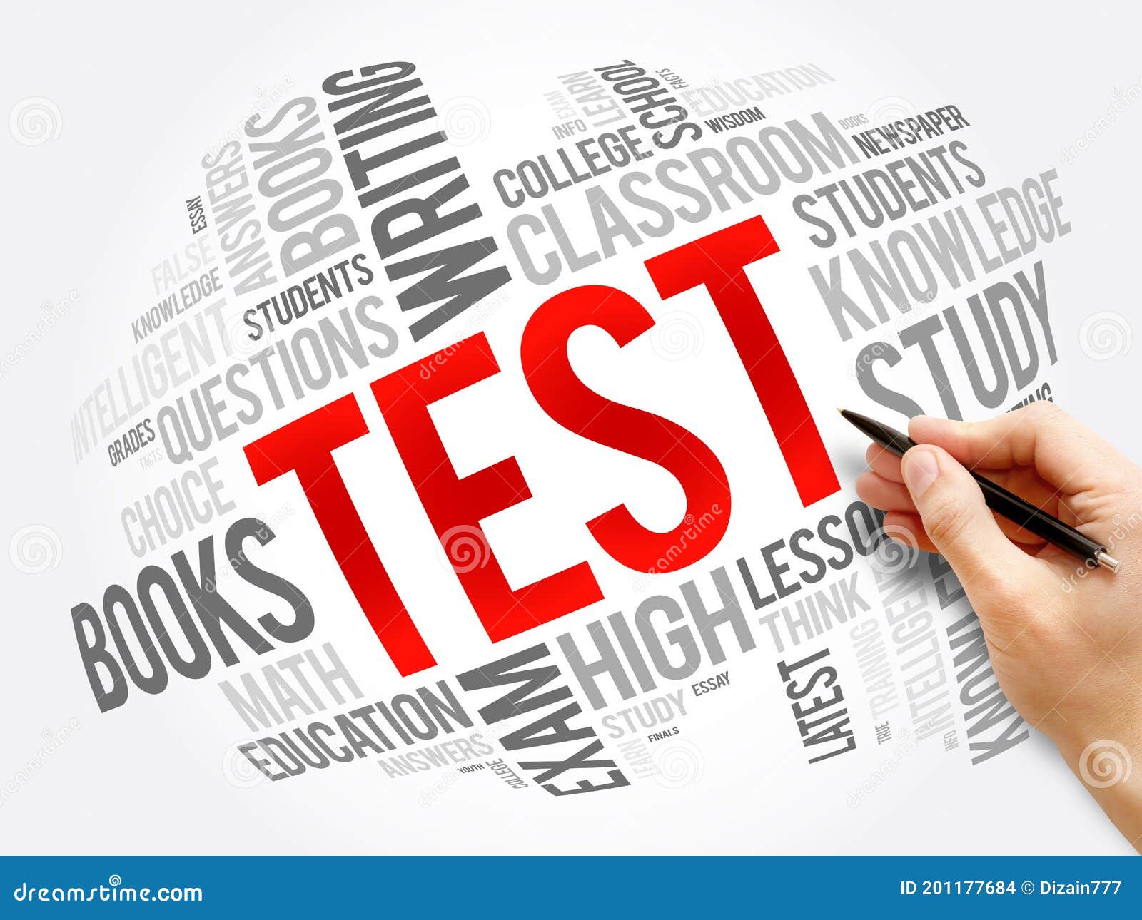 TEST Word Cloud Collage, Education Concept Stock Photo - Image of ...