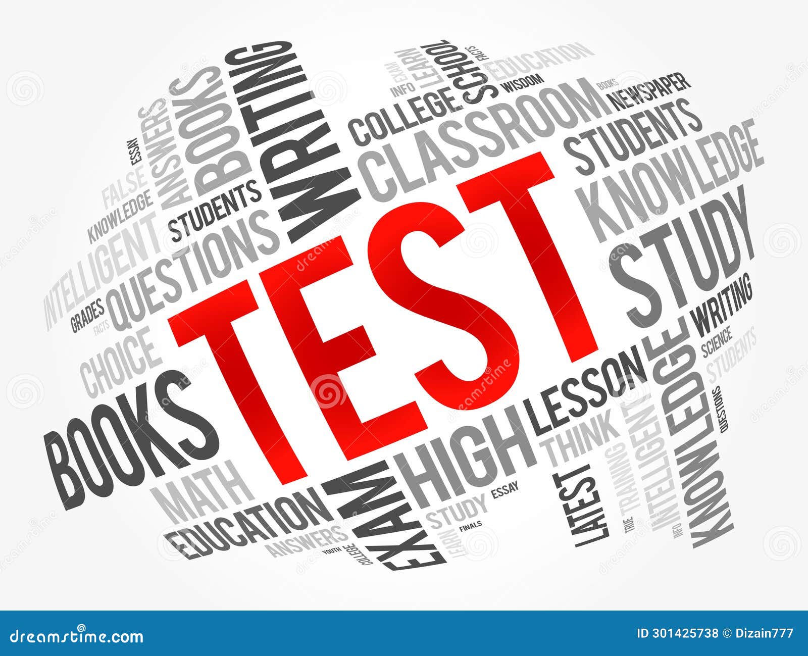 TEST Word Cloud Collage, Education Concept Background Stock ...