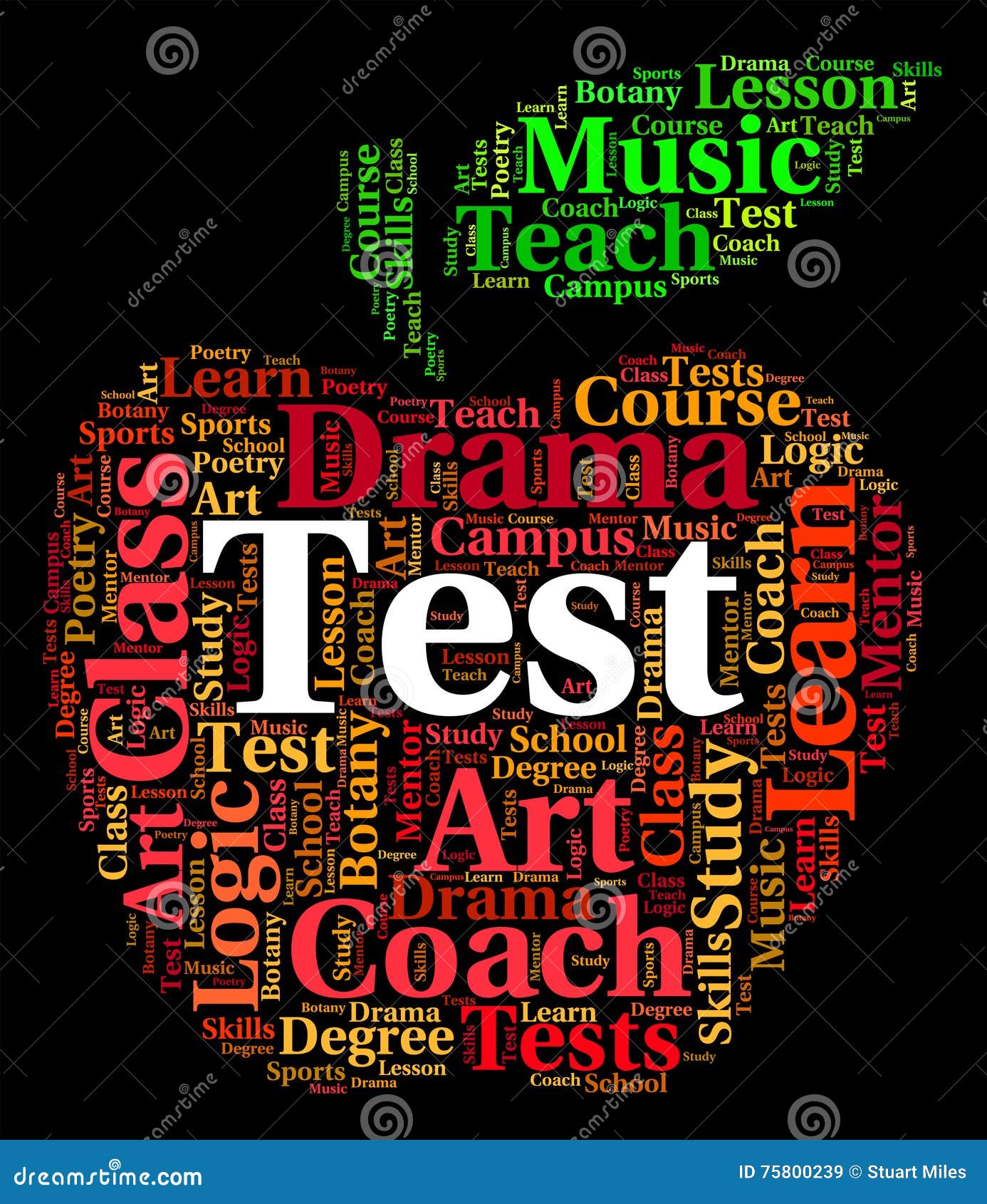Test Word Indicates Examinations Text and Assessment Stock Illustration ...