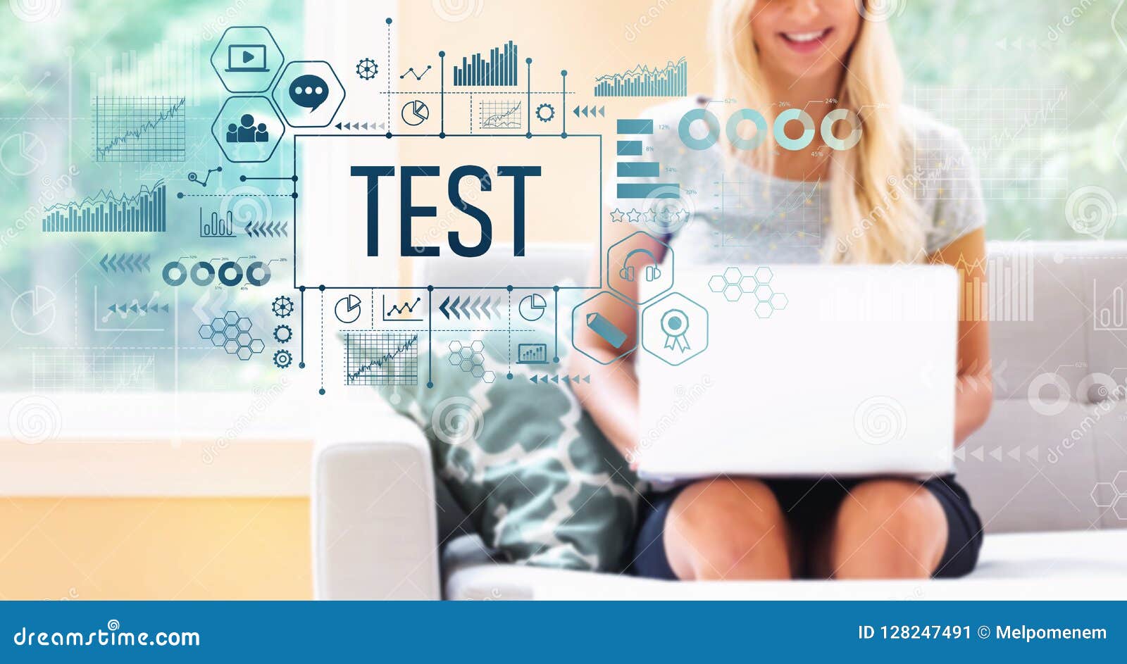 Test with Woman Using a Laptop Stock Image - Image of exam, knowledge ...