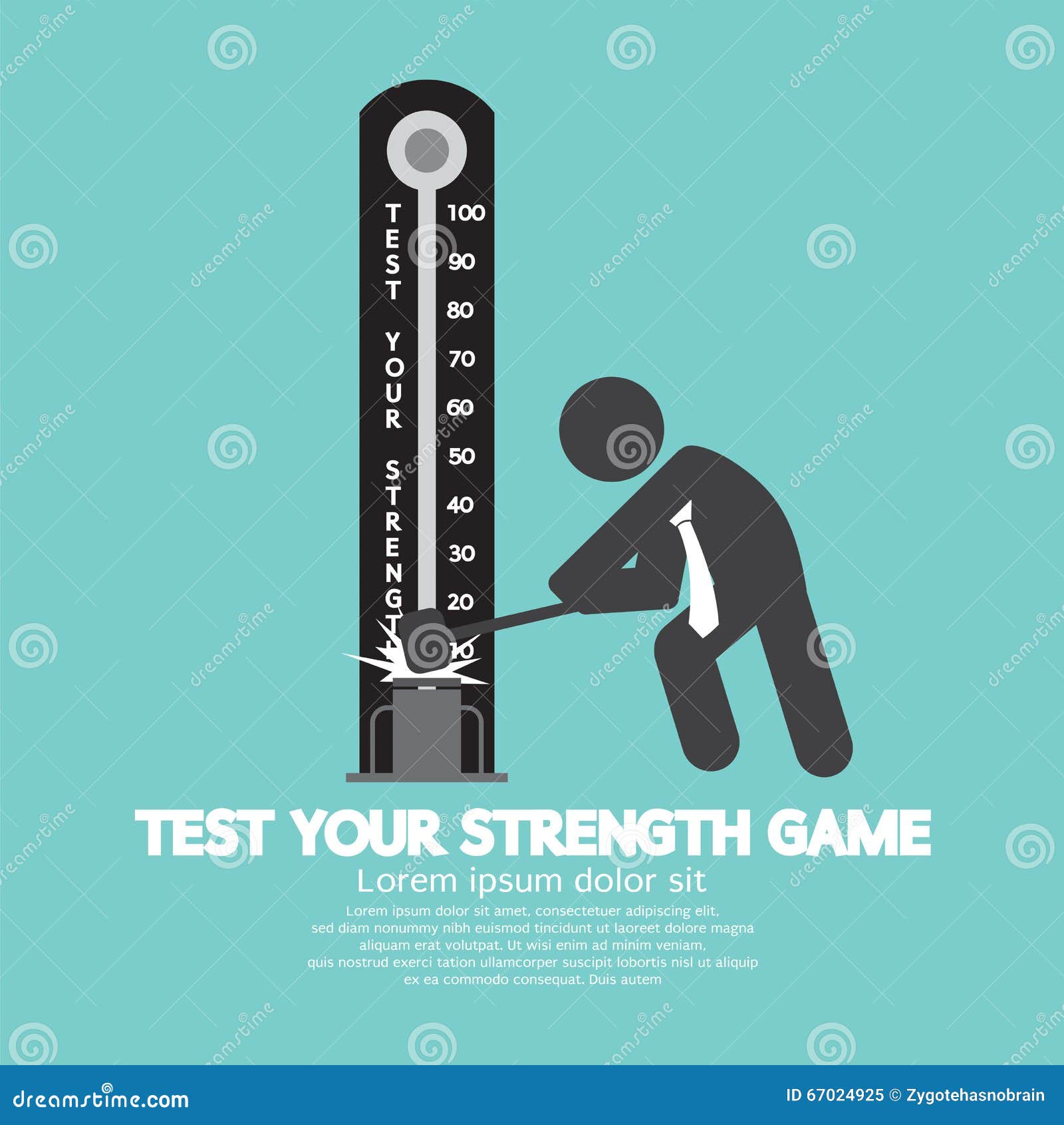 Test Your Strength Game Symbol. Stock Vector - Illustration of test ...