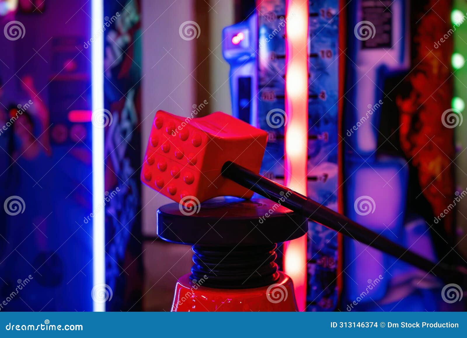 Test Your Strength Hammer Game Stock Photo - Image of theme, play ...
