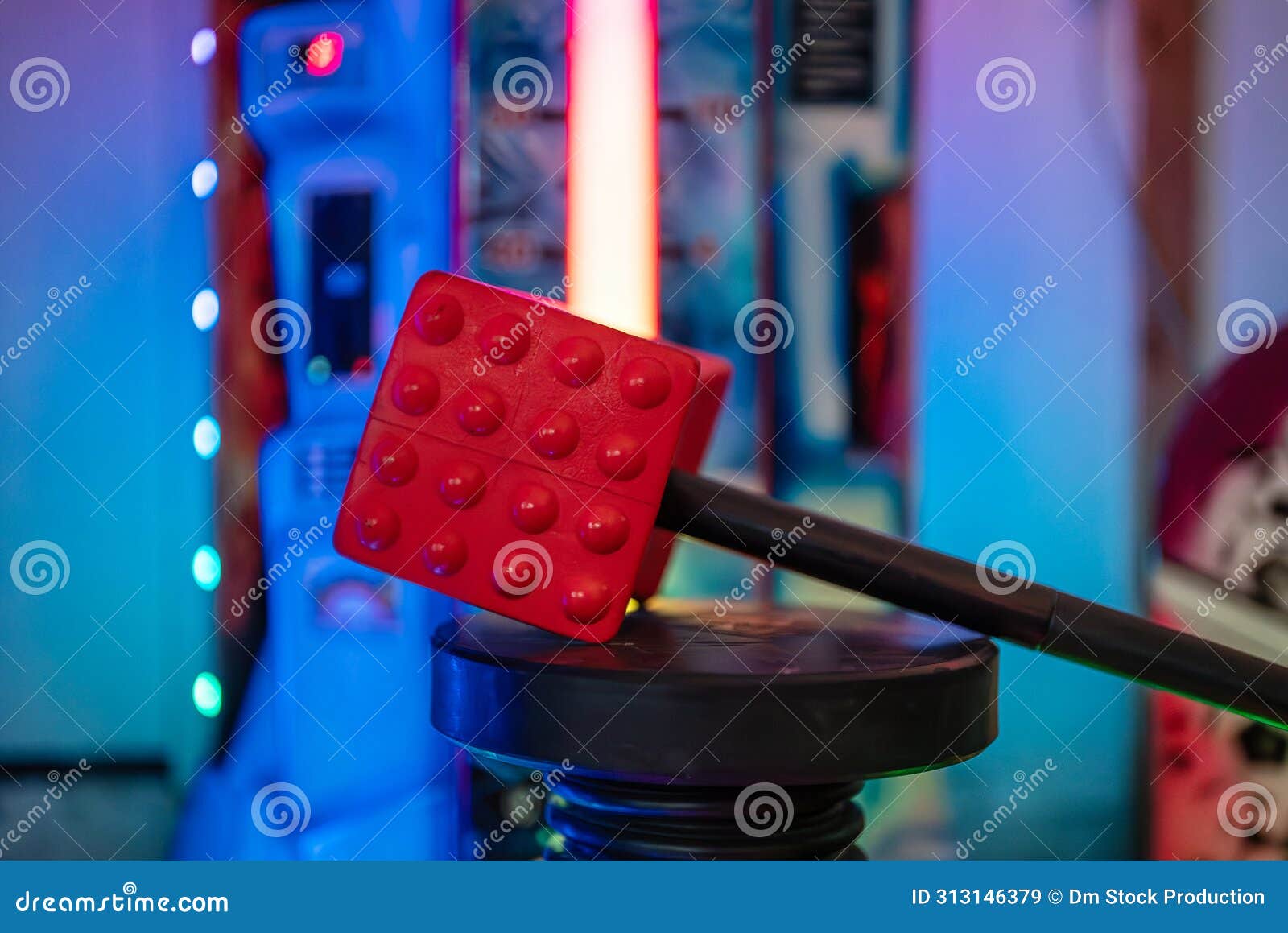 Test Your Strength Hammer Game Stock Image - Image of electronic, power ...