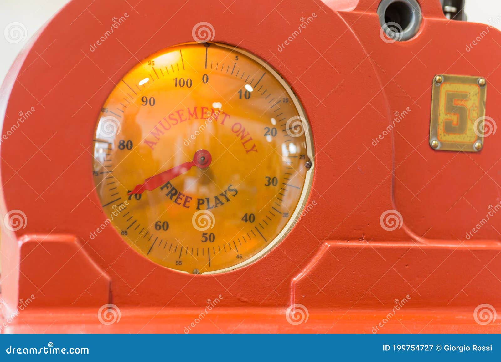 Test Your Strength: Vintage Red Strength Game for Free Play Stock Image ...