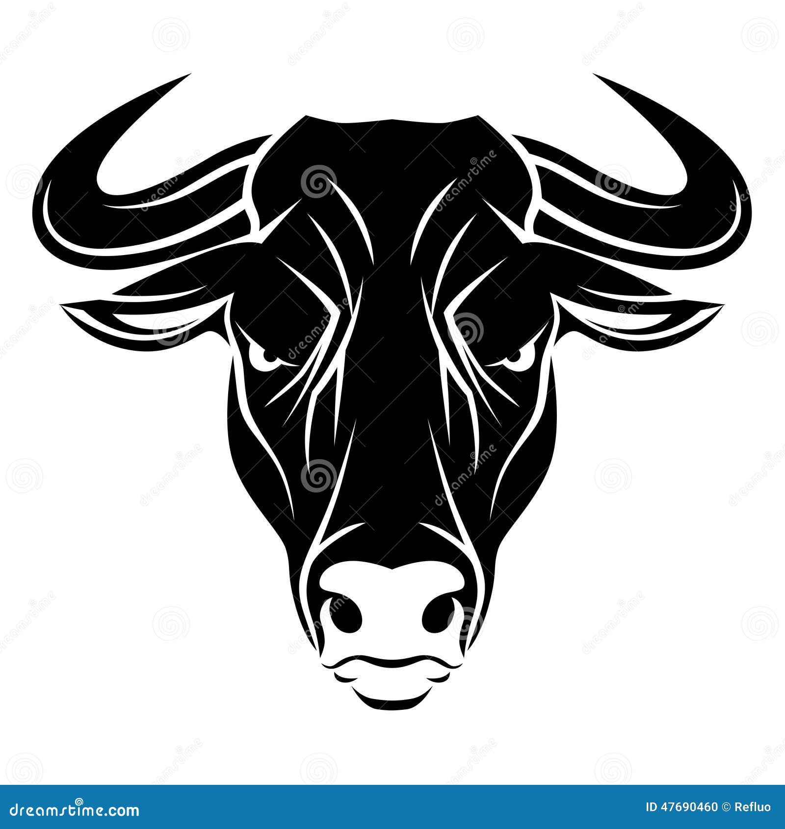 Testa arrabbiata del toro illustrazione vettoriale. Illustrazione di ...