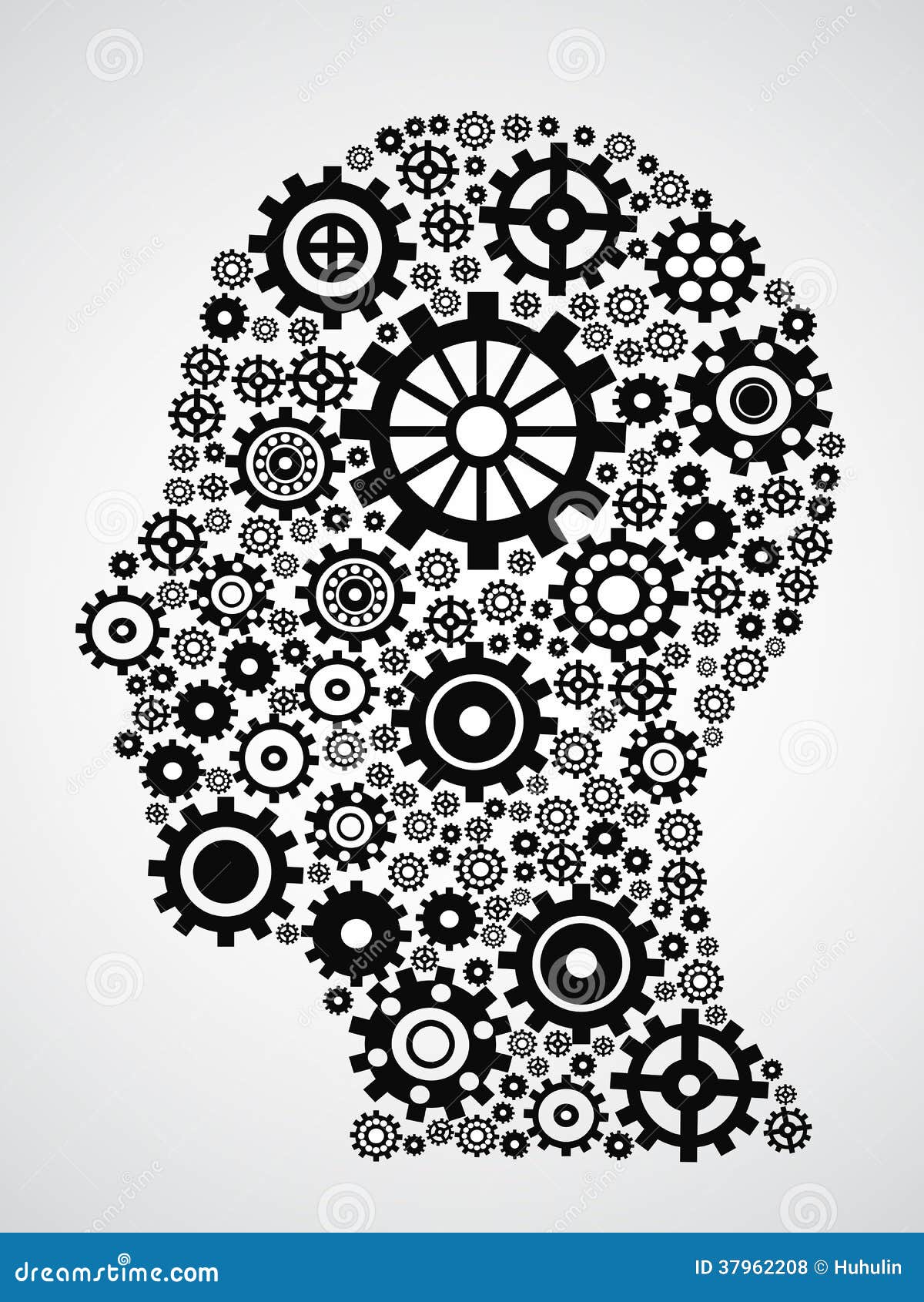 Testa con gli ingranaggi illustrazione vettoriale. Illustrazione di ...