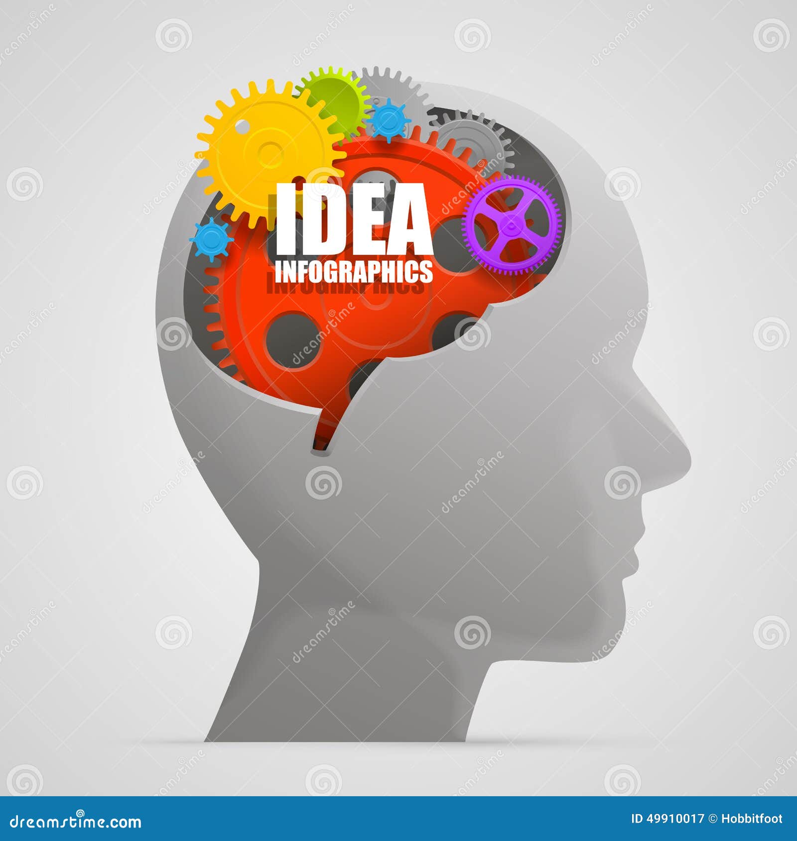 Testa Con Gli Ingranaggi in Cervello Illustrazione Vettoriale ...