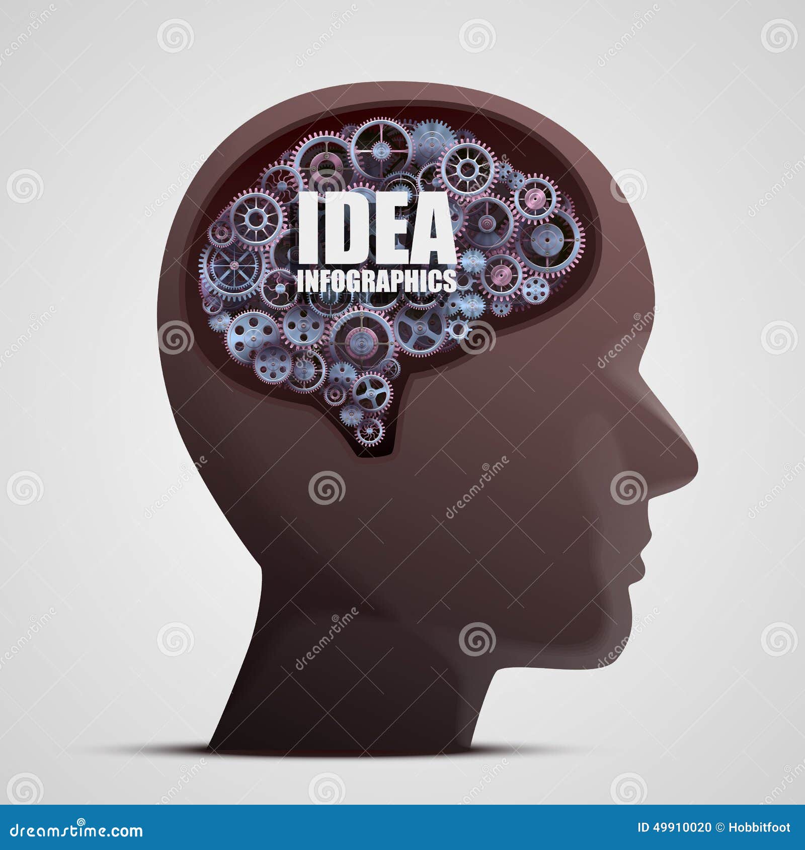 Testa Con Gli Ingranaggi in Cervello Illustrazione Vettoriale ...