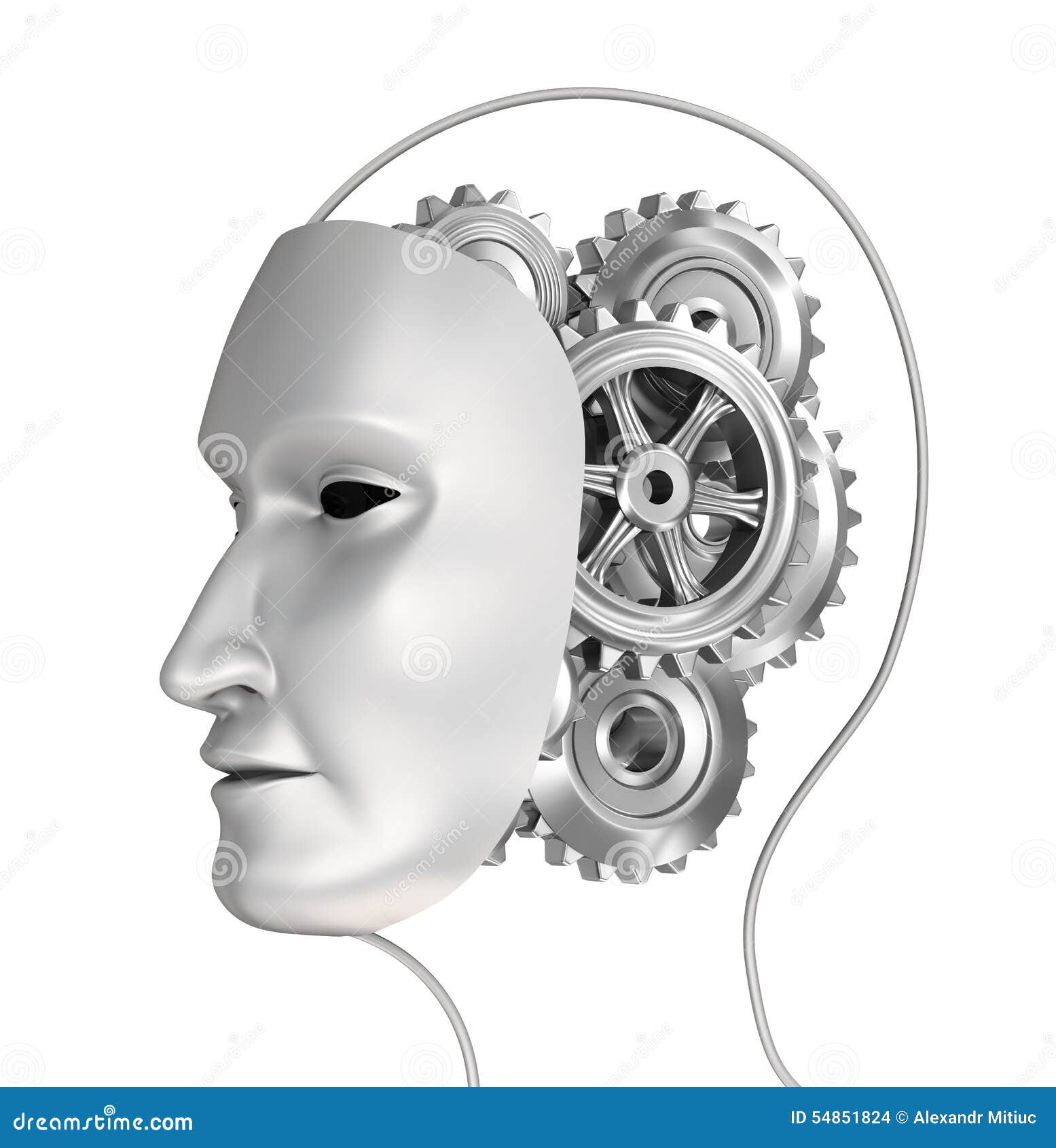 Testa Con Gli Ingranaggi in Cervello Illustrazione di Stock ...