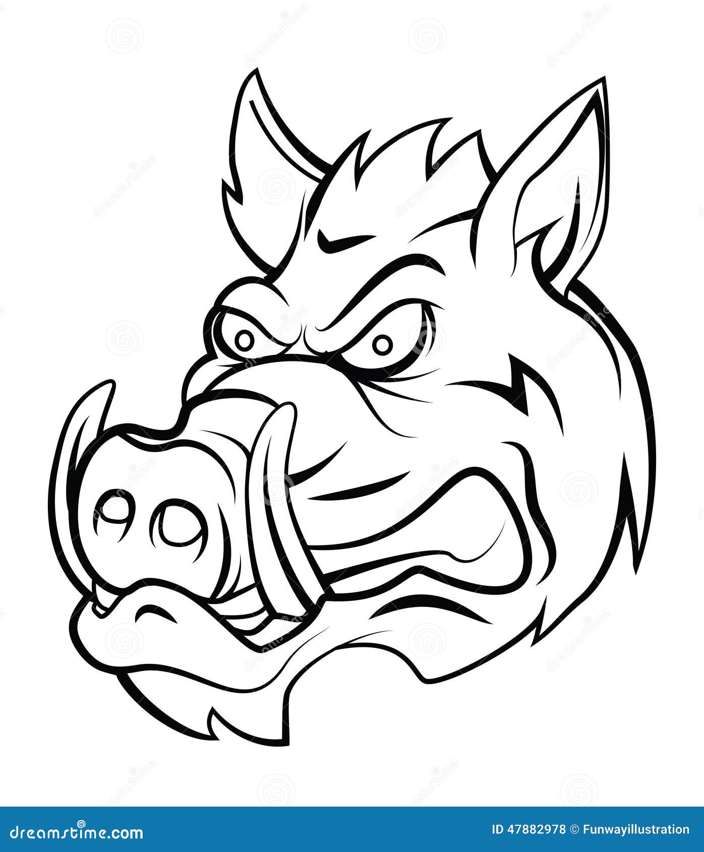 Testa del cinghiale illustrazione vettoriale. Illustrazione di disegno ...