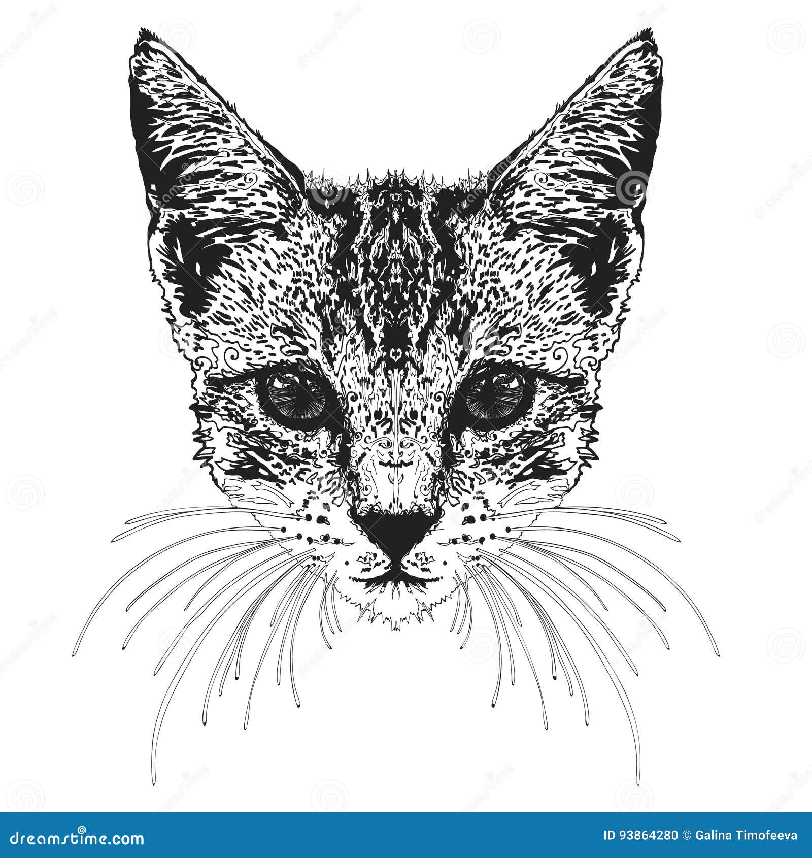 Testa del ` s del gatto illustrazione vettoriale. Illustrazione di ...