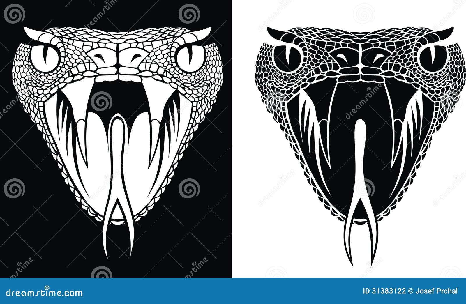 Testa del serpente illustrazione vettoriale. Illustrazione di crotalo ...