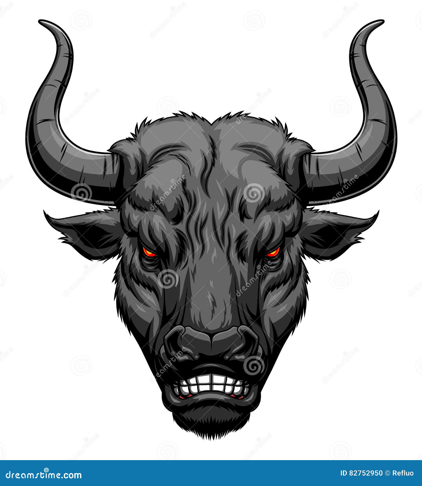 Testa del toro illustrazione vettoriale. Illustrazione di tatuaggio ...