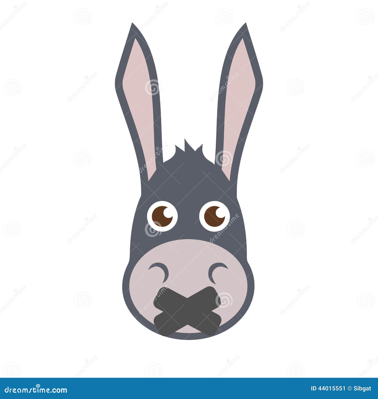 Testa Dell'asino Con La Bocca Sigillata Illustrazione Vettoriale ...