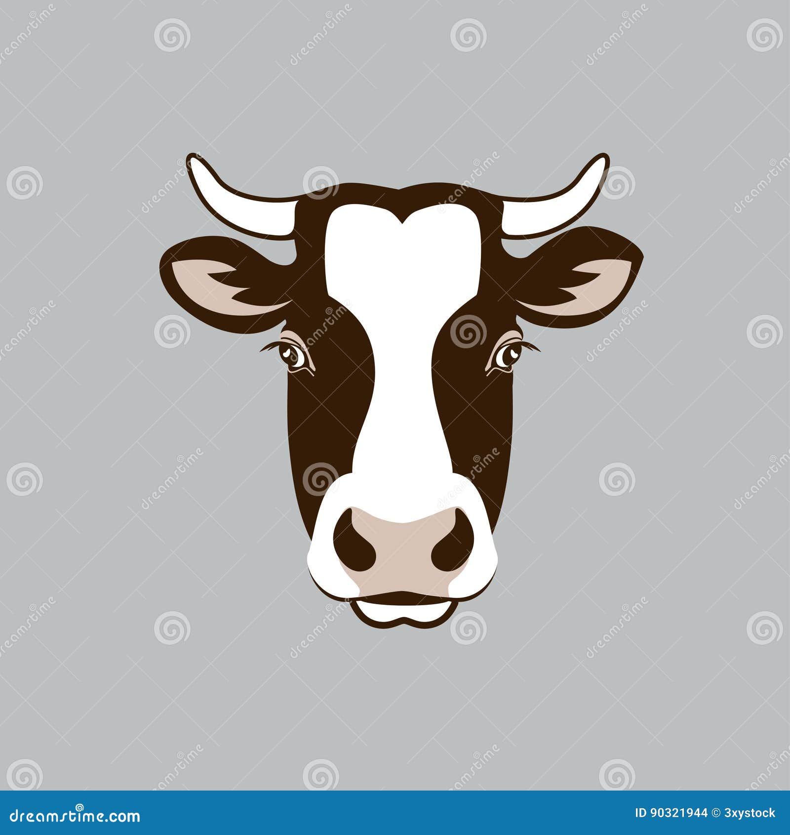 Testa della mucca illustrazione vettoriale. Illustrazione di osservare ...