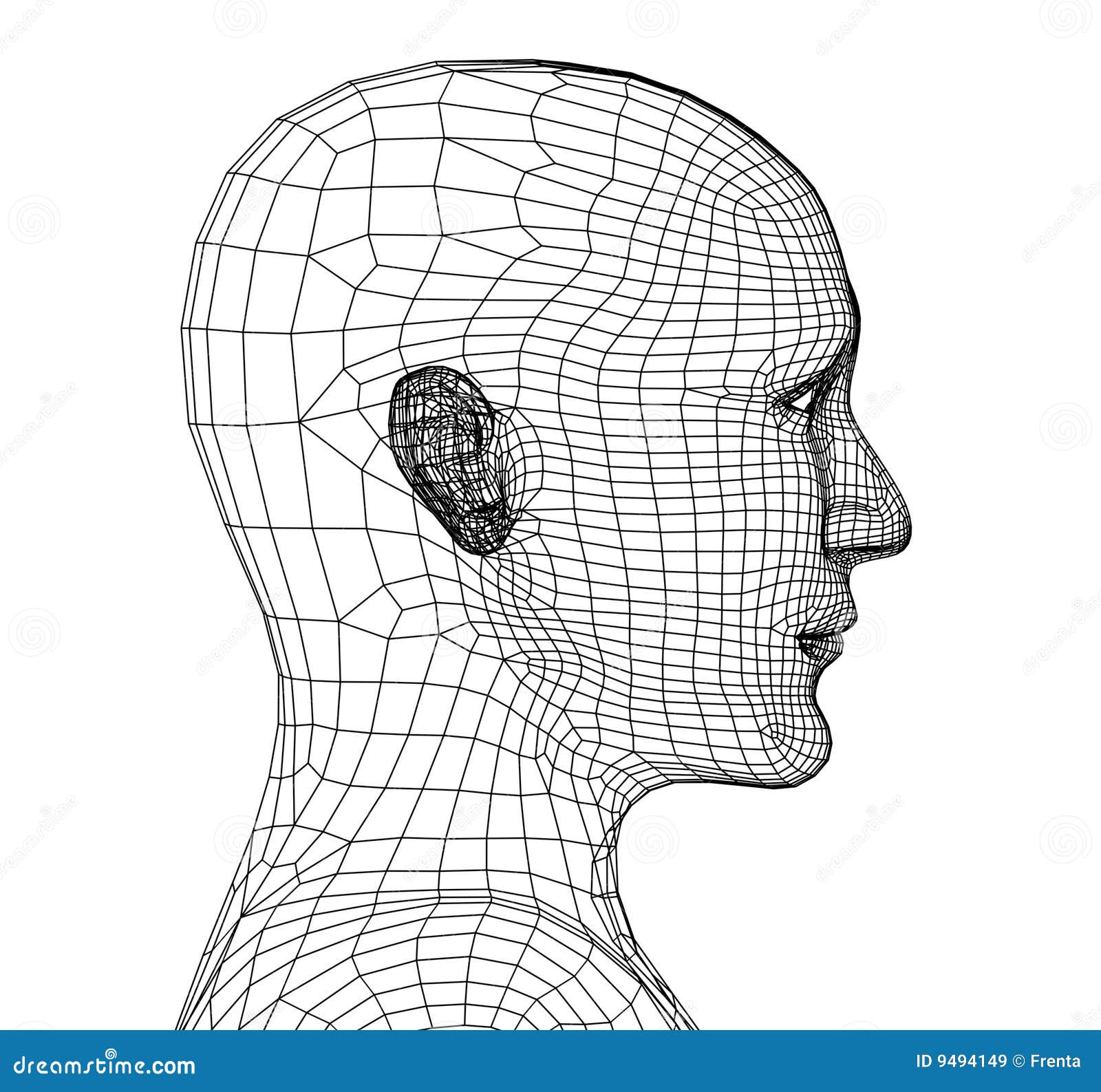 Testa Della Persona Da Una Griglia 3d Illustrazione di Stock ...