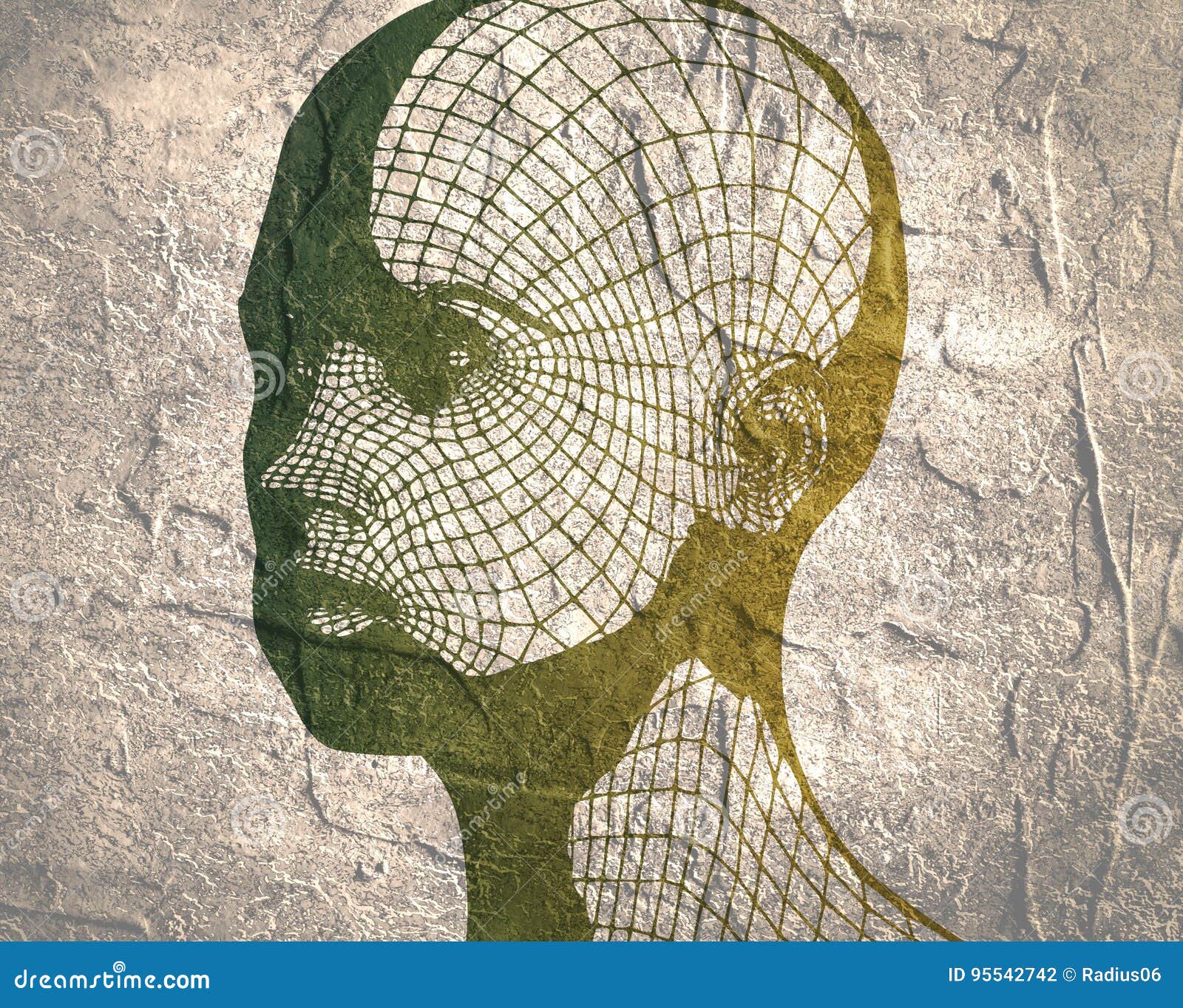 Testa Della Persona Da Una Griglia 3d Illustrazione di Stock ...