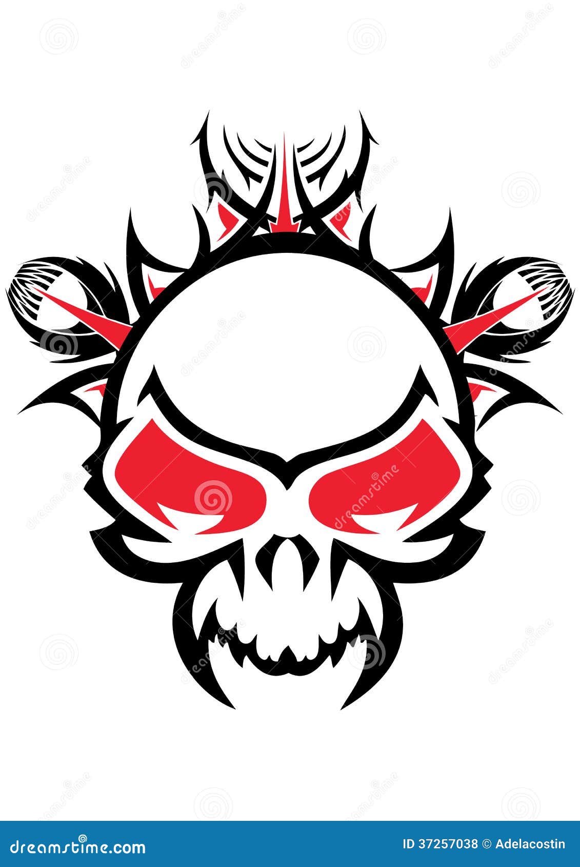 Testa dello scheletro illustrazione vettoriale. Illustrazione di testa ...