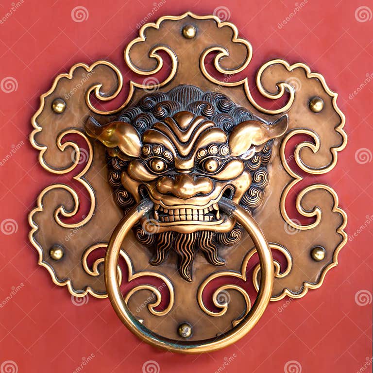 Testa di rame del leone fotografia stock. Immagine di rosso - 24516270