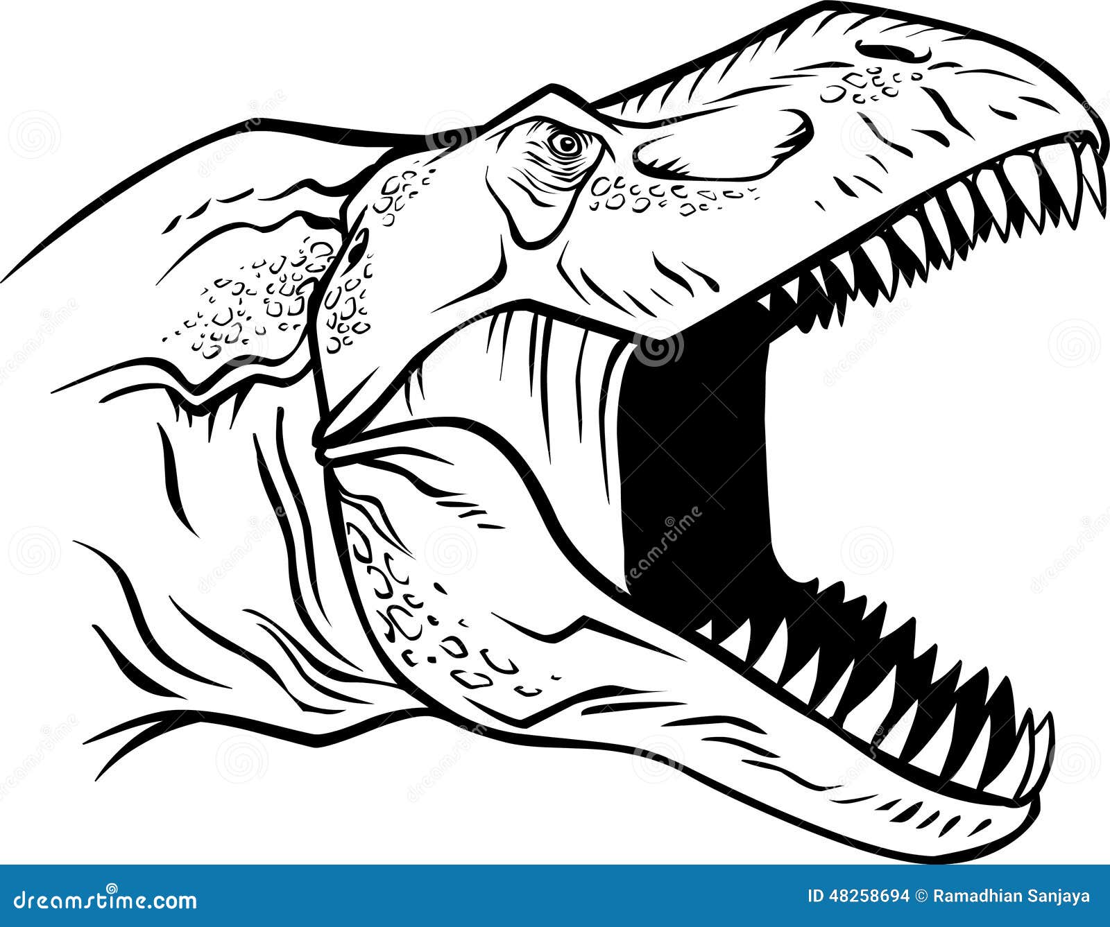 Testa di T-rex illustrazione vettoriale. Illustrazione di ruggire ...