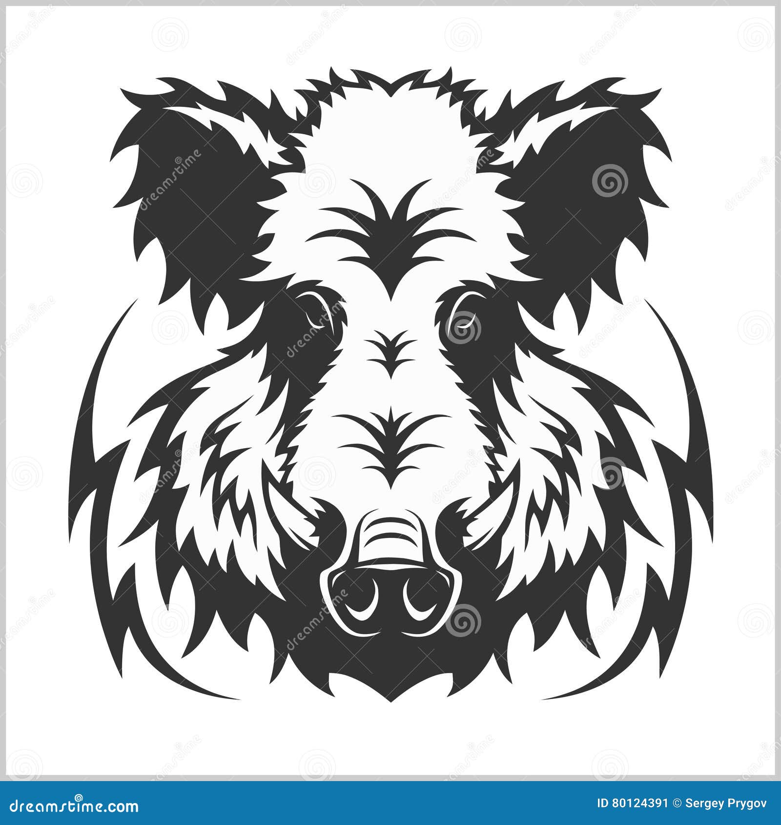 Testa Logo Mascot Emblem Del Cinghiale Illustrazione Vettoriale ...