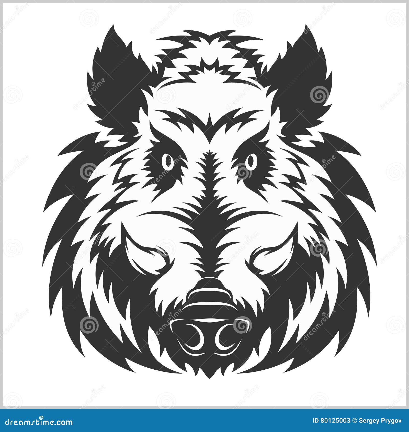 Testa Logo Mascot Emblem Del Cinghiale Illustrazione Vettoriale ...