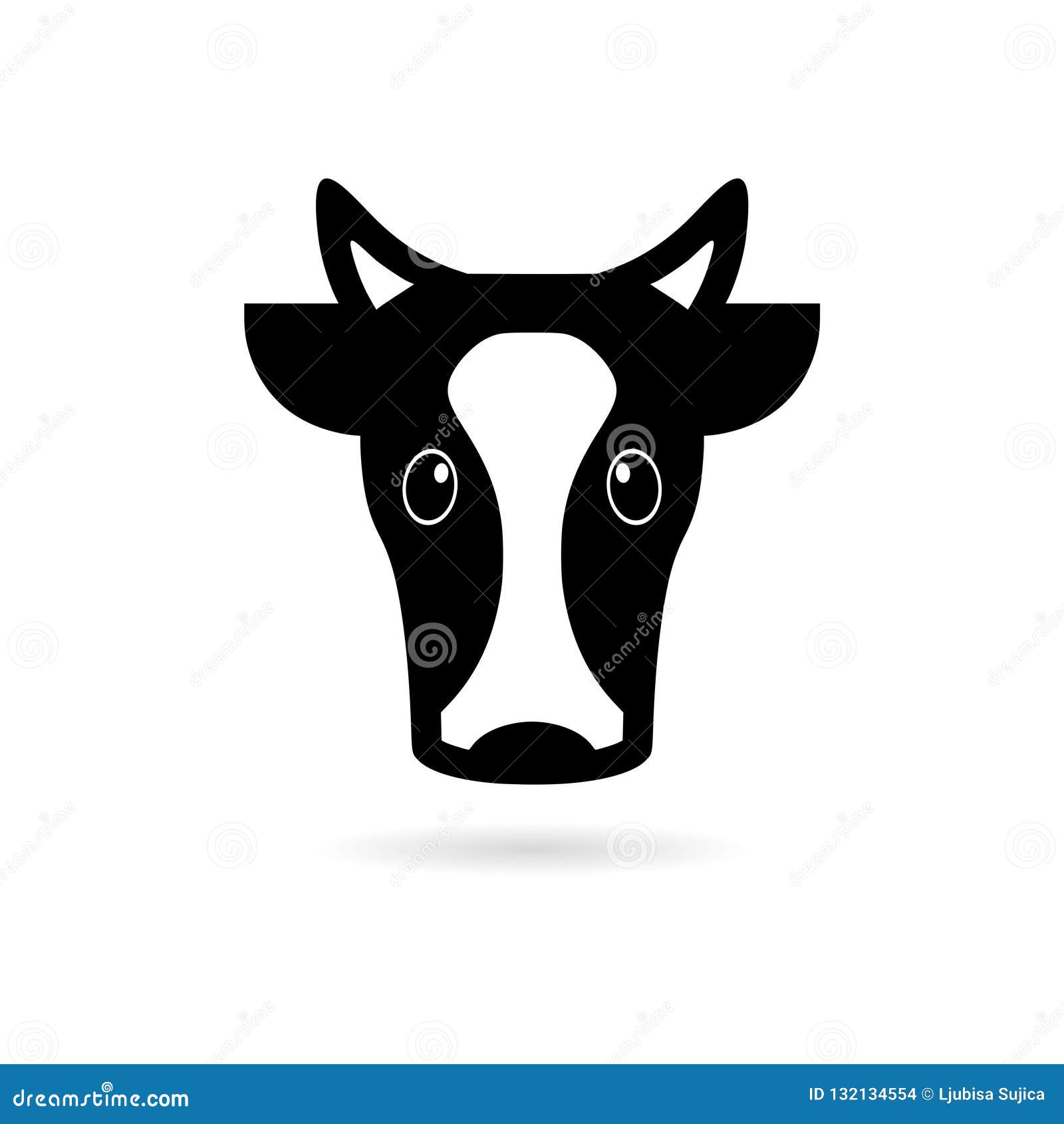 Testa Nera Della Mucca, Icona Capa Della Mucca, Logo Della Mucca ...