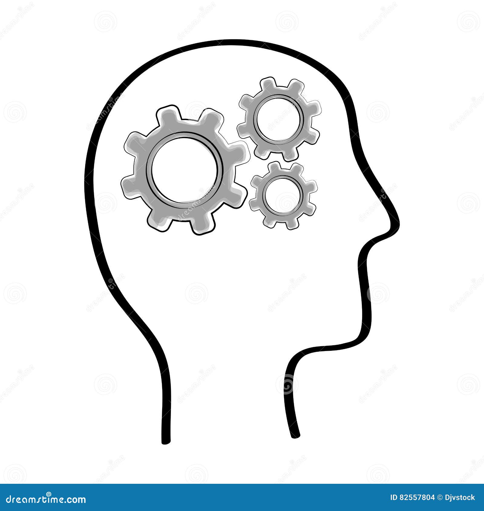 Testa Umana Con Gli Ingranaggi Dentro Illustrazione di Stock ...