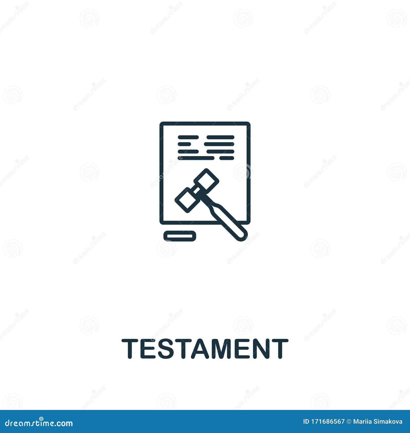 Testament Icon From Elderly Care Collection. Simple Line Element ...