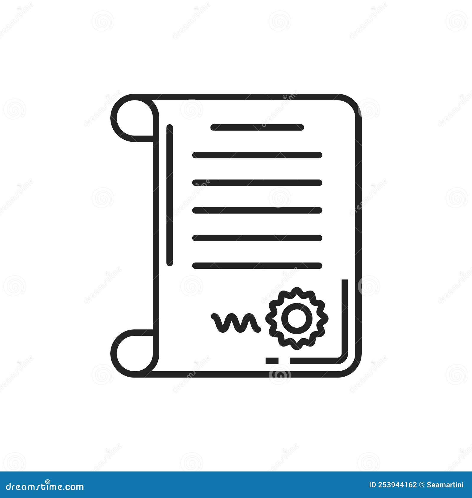 Testament Probate Isolated Last Will Document Icon Stock Vector ...