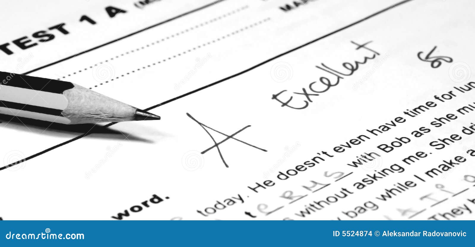 Teste da escola foto de stock. Imagem de inteligência - 5524874