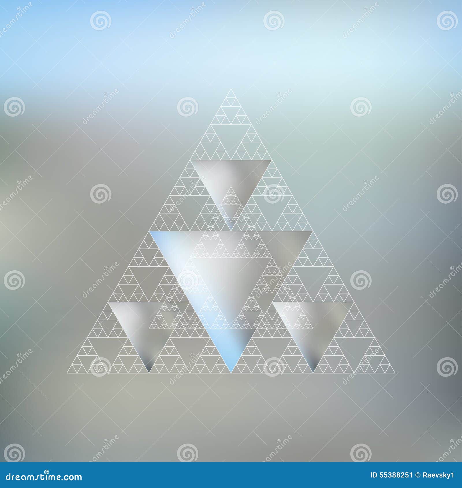 Teste Padrão Triangular Com a Reflexão De Ilustração do Vetor ...