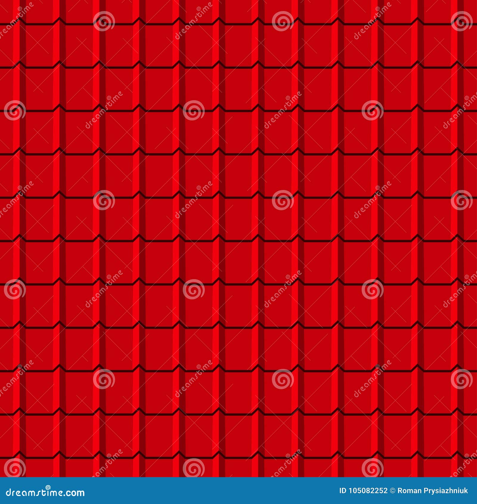 Teste Padrão Sem Emenda Das Telhas De Telhado Fundo Vermelho Dos Perfis