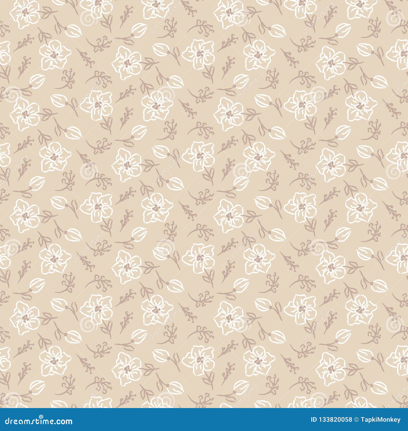 Teste Padrão Sem Emenda Floral Textura Bege E Branca Do Estilo Tirado ... Teste Padrão Sem Emenda Floral Textura Bege E Branca Do Estilo Tirado ...